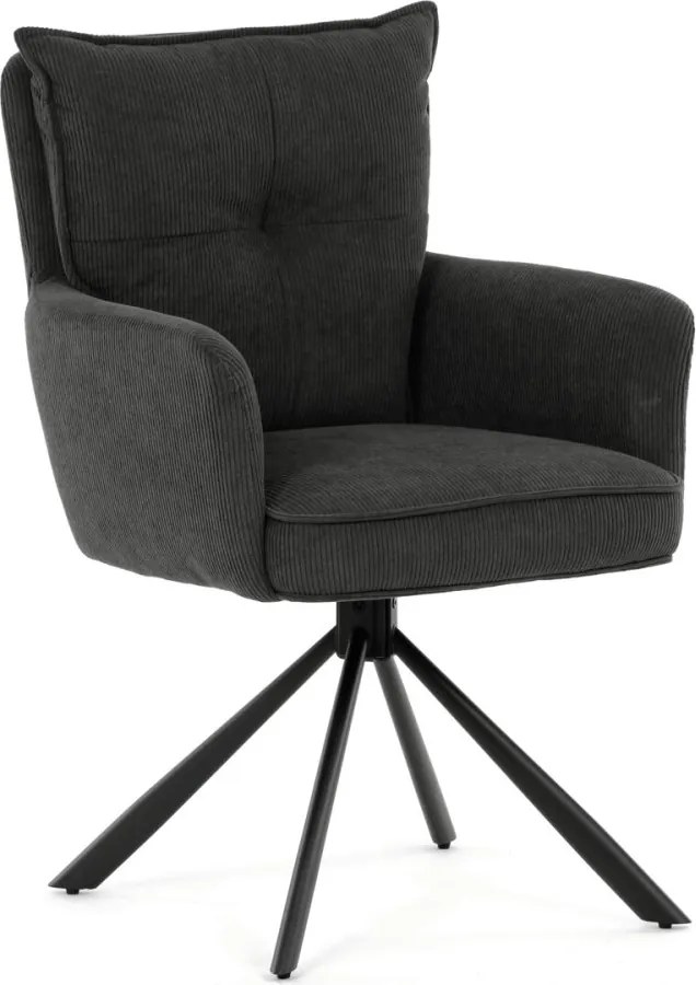 Jídelní židle HC-X1128 GREY2, manšestrová látka, šedá (60 x 67) cm