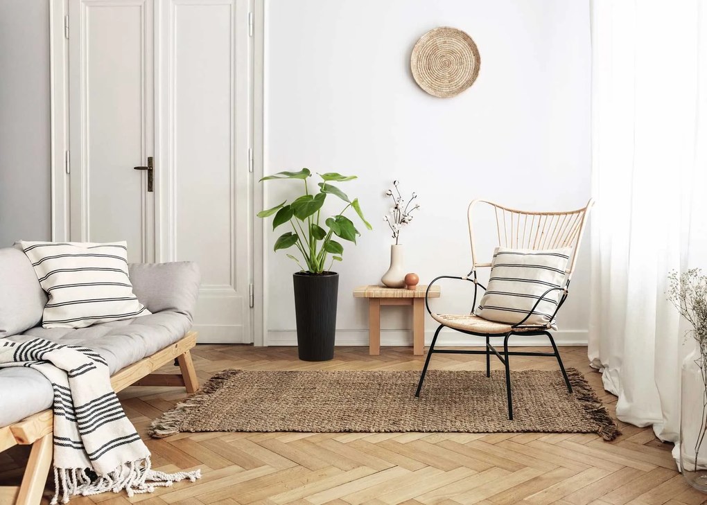 PLASTOVÝ KVĚTINÁČ URBANIKA ECO 57X29,5 CM ČERNÁ