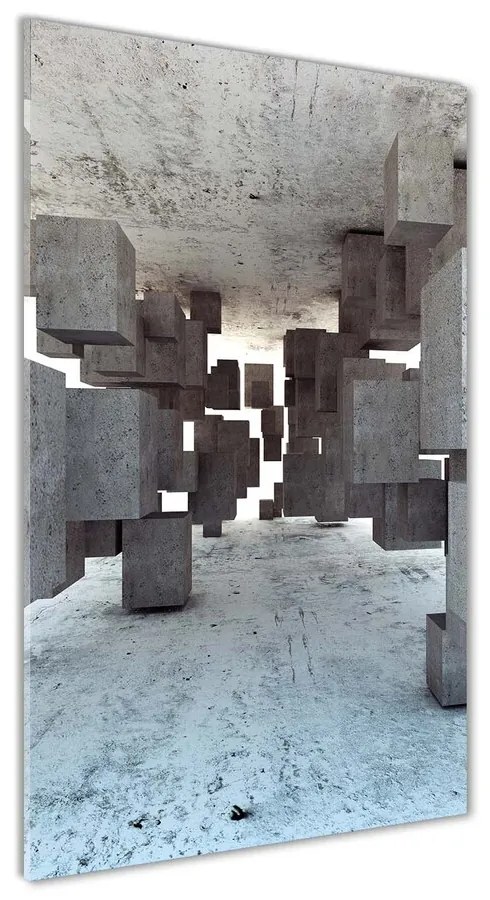 Wallmuralia Foto obraz akrylový Krychle v betonu 50x100 cm