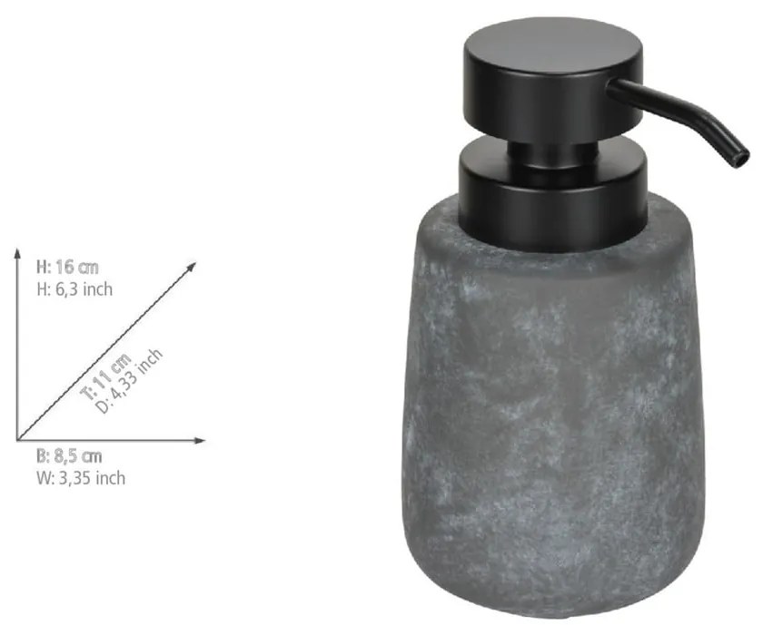 Šedý keramický dávkovač mýdla 400 ml Sacile – Wenko
