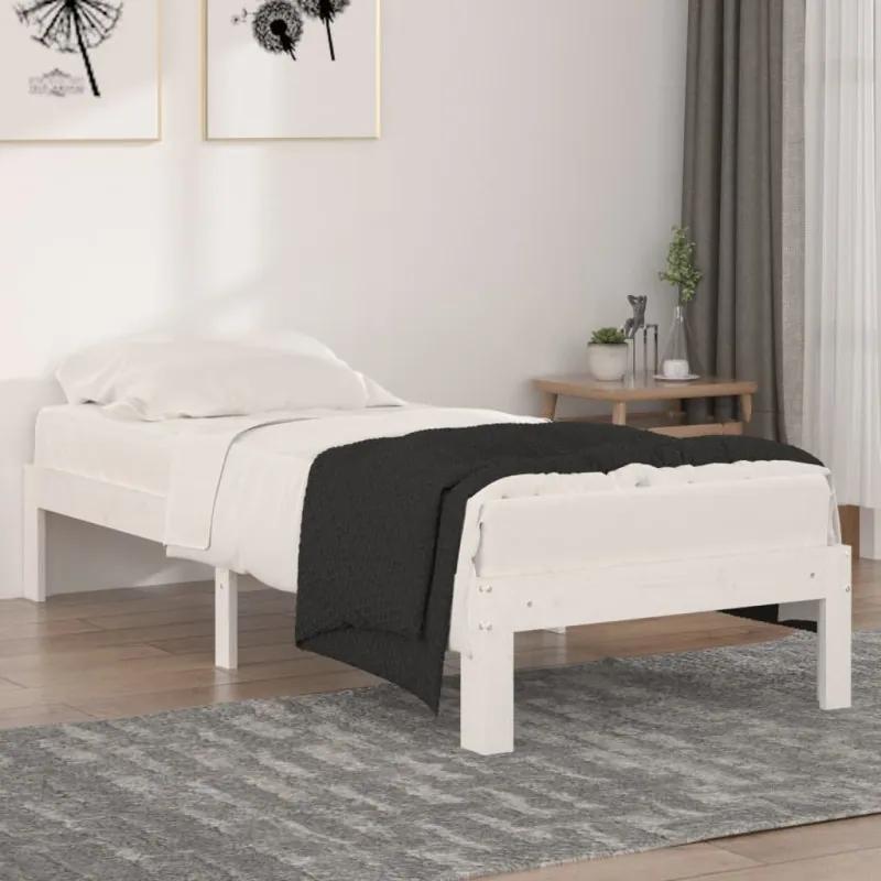 Rám postele bílý masivní dřevo 75 x 190 cm Small Single,  810326 HangarStore.cz