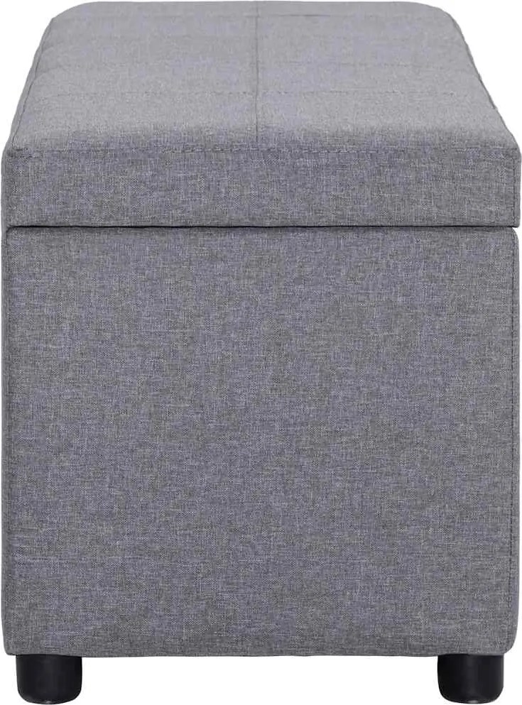 Lavice s úložným prostorem 116 cm světle šedá polyester 281317