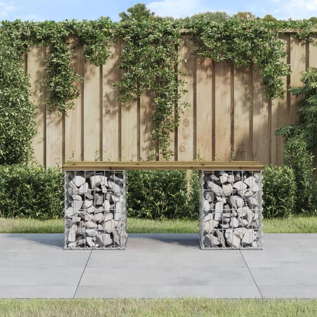 Zahradní lavice gabionový design 103 x 31 x 42 cm borové dřevo - Default Title