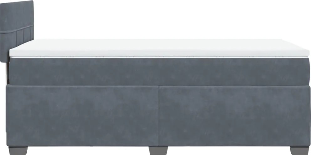 Box spring postel s matrací tmavě šedá 80 x 200 cm samet 3288463