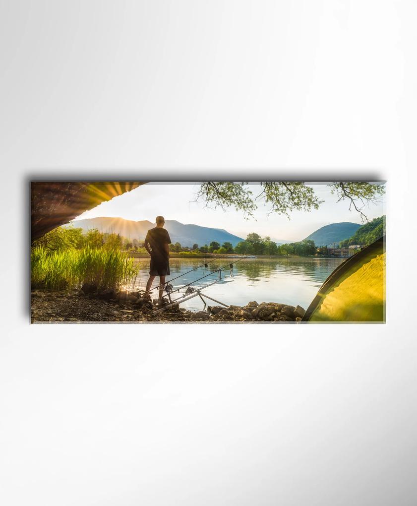 Malvis ® Obraz Východ slunce a rybář ROZMĚR (šířka x výška): jednodílný obdélník 150x60 cm