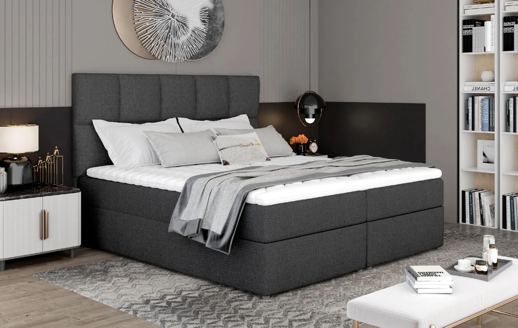 Glossy boxspring postel 145x210 Materiál / Dekor: Monolith 77