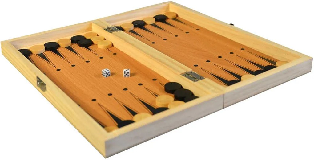 _Ostatní 1_ DŘEVO Hra Šachy Dáma Backgammon 30x30cm 3v1 *SPOLEČENSKÉ HRY* 03963