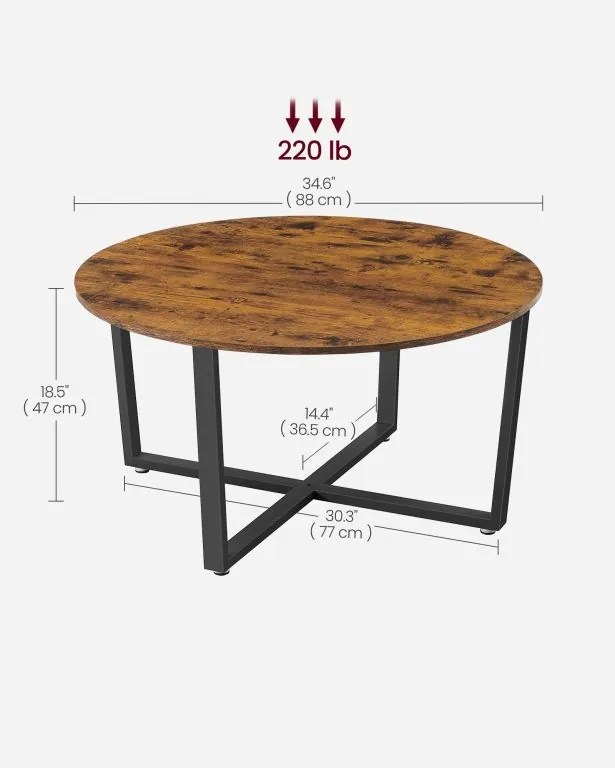 Kulatý konferenční stolek rustikální 88 cm