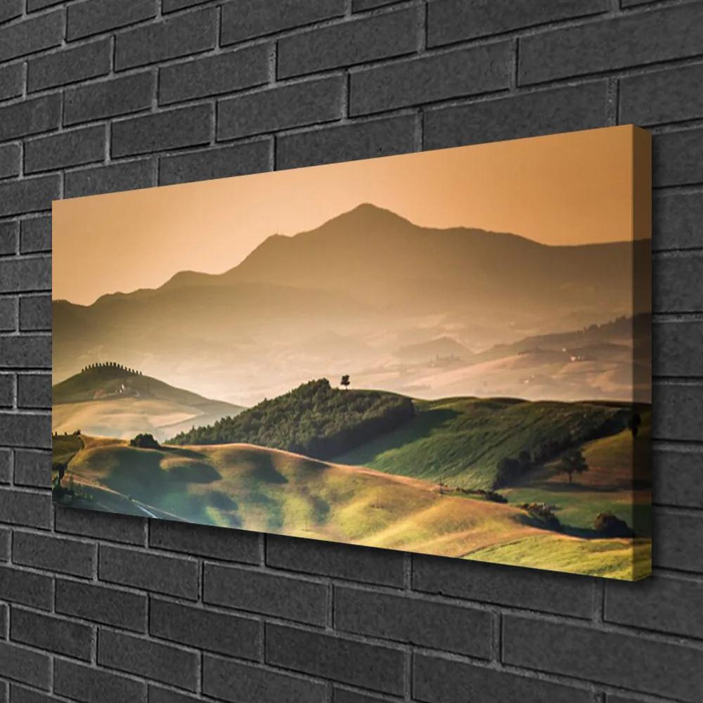 Obraz na plátně Hory Pole Krajina 125x50 cm