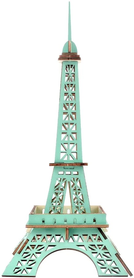 Woodcraft construction kit Woodcraft Dřevěné 3D puzzle Eiffelova věž tyrkysová