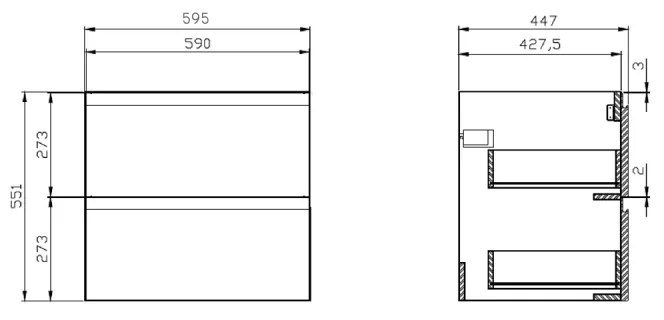 Cersanit Moduo skříňka pod desku 60 bílá K116-021 - Cersanit