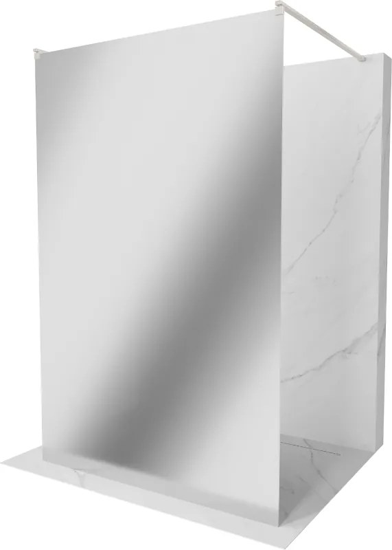 Mexen Kioto, sprchová zástěna Walk-In 100 x 200 cm, 8mm sklo vzor zrcadlo, broušená ocel profil, 800-100-002-97-50