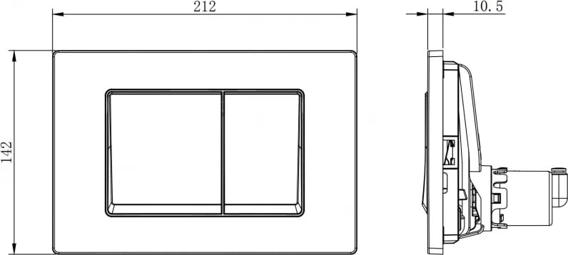 Mexen Fenix ​​Air 10 XS, pneumatické dvojité tlačítko pro splachování, chrom lesklý, 6A1001