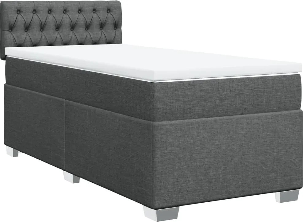 Box spring postel s matrací tmavě šedá 100 x 200 cm textil 3288107