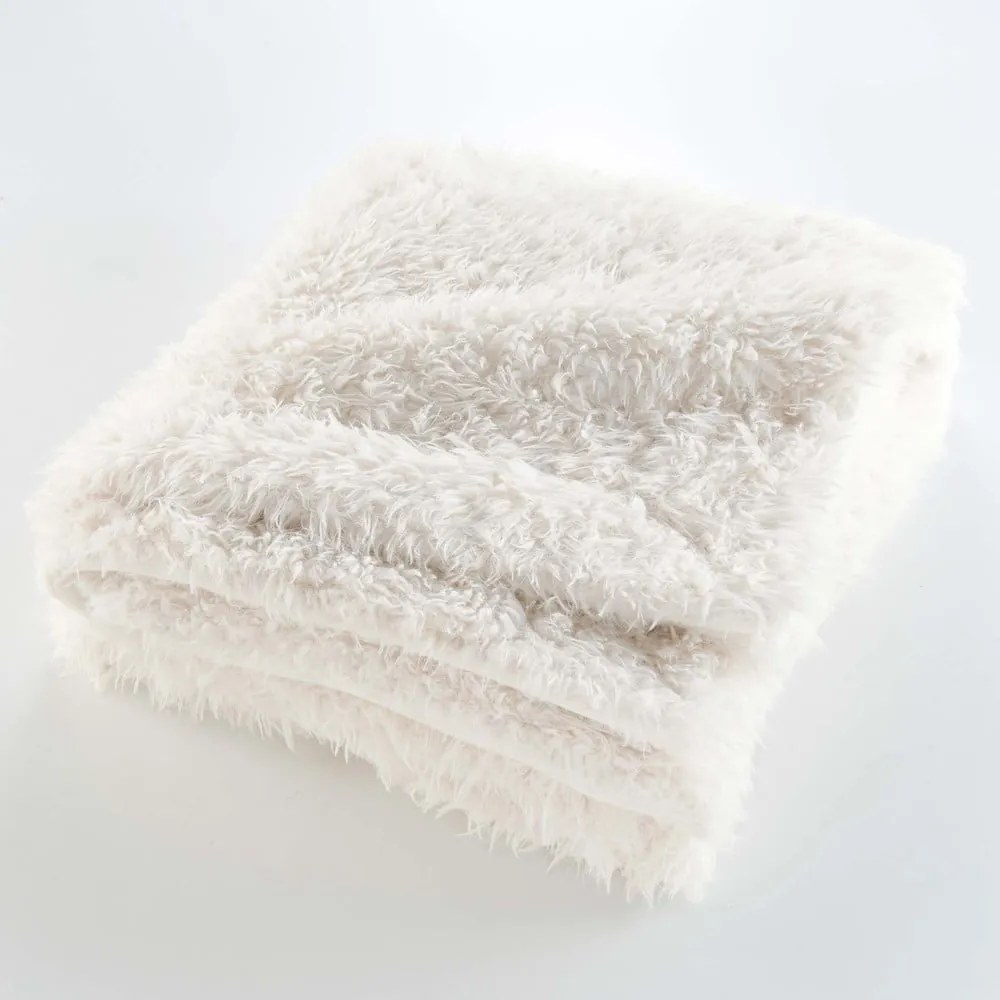 Krémová deka z umělé kožešiny 220x240 cm Mouton – douceur d'intérieur