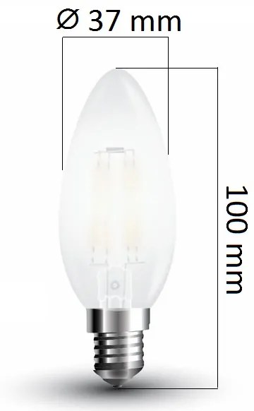 Stmívatelná retro LED žárovka E14  4W 350lm teplá, filament, ekv. 35W - DOPRODEJ 1 KUS
