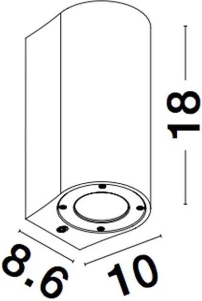 NV 9790521 Venkovní nástěnné svítidlo LIDO bílý pískovec skleněný difuzor GU10 2x7W IP65 100-240V bez žárovky světlo nahoru a dolů - NOVA LUCE