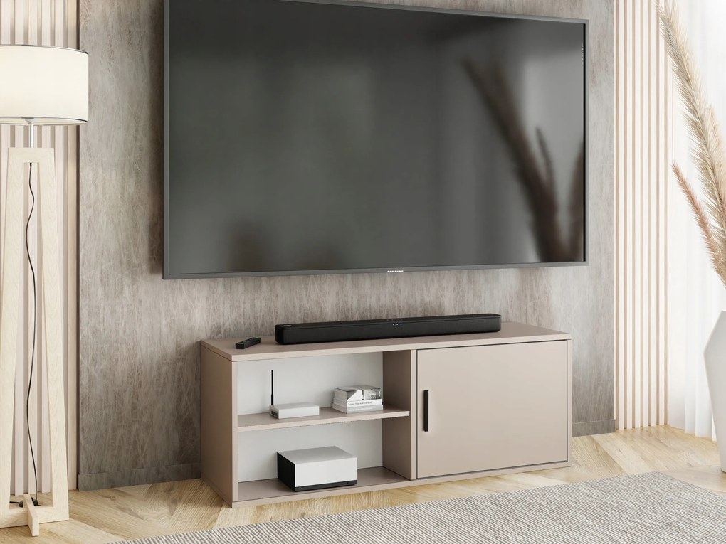 TV skříňka ROJO 2 kašmír otevřená TV skříňka s policí