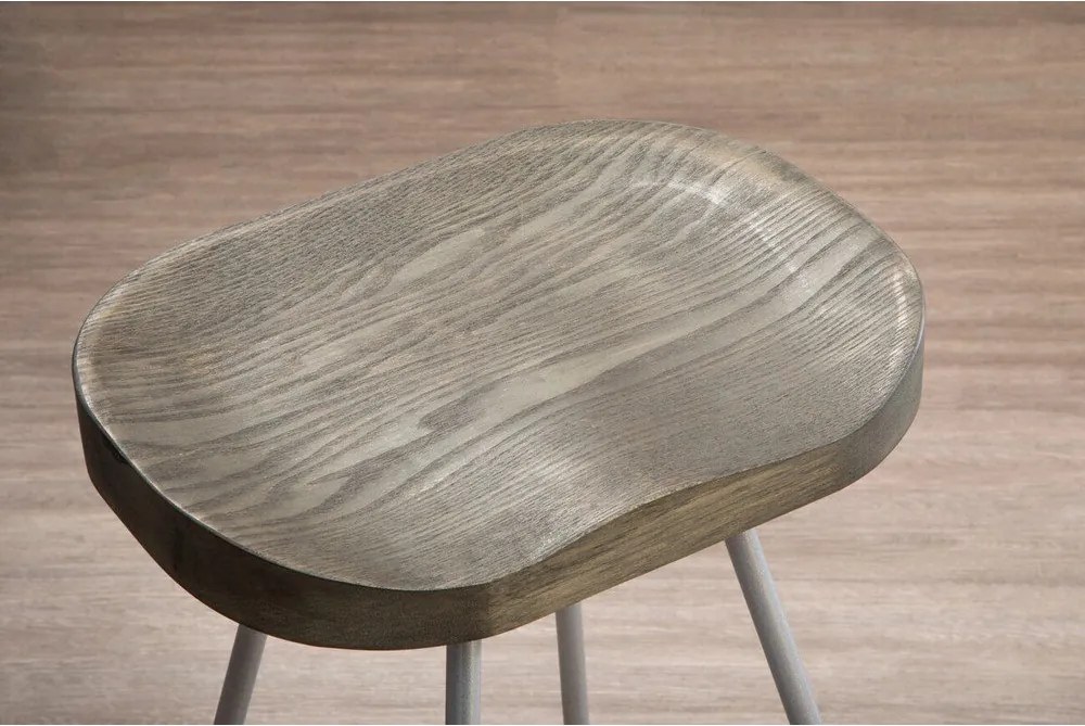 Barová stolička z jilmového dřeva ve stříbrné barvě/v přírodní barvě (výška sedáku 78 cm) District – Premier Housewares