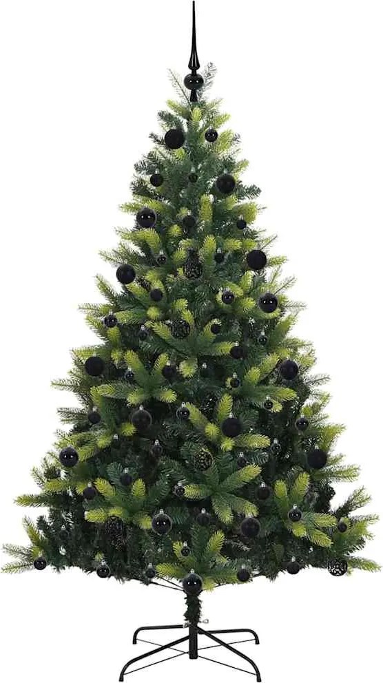 Umělý skládací vánoční stromeček 300 LED Zelená 210 cm PVC a PE 3396001