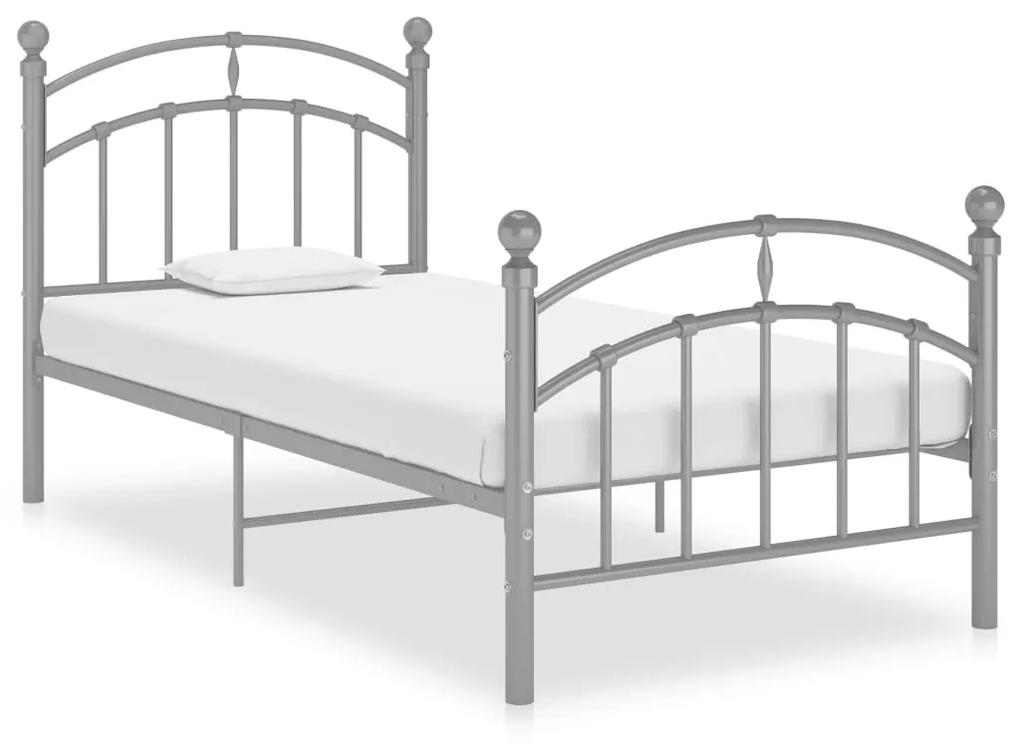 Rám postele šedý kov 100 x 200 cm,  324972