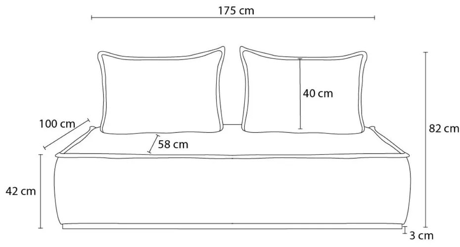 Žinylková pohovka v cihlové barvě 175 cm Elisa – Bobochic Paris