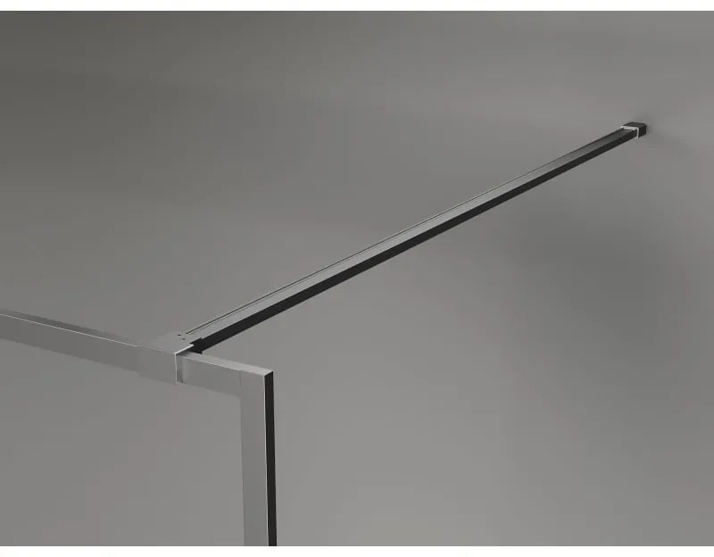 Mexen, Mexen Kioto-F sprchová stěna s rámem 160 x 202 cm, průhledná 8 mm, pistolový kov - 800-160-104-95-00