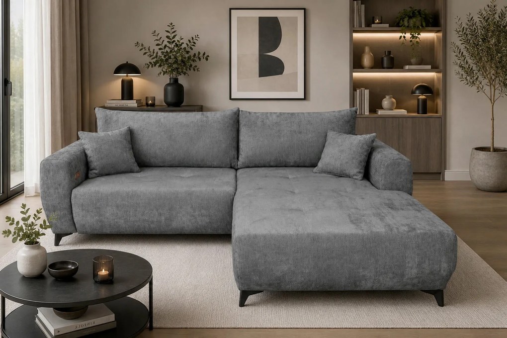 XXXLutz ROHOVÁ SEDAČKA, textil, šedá P & B - Sedací soupravy - 00000F001604