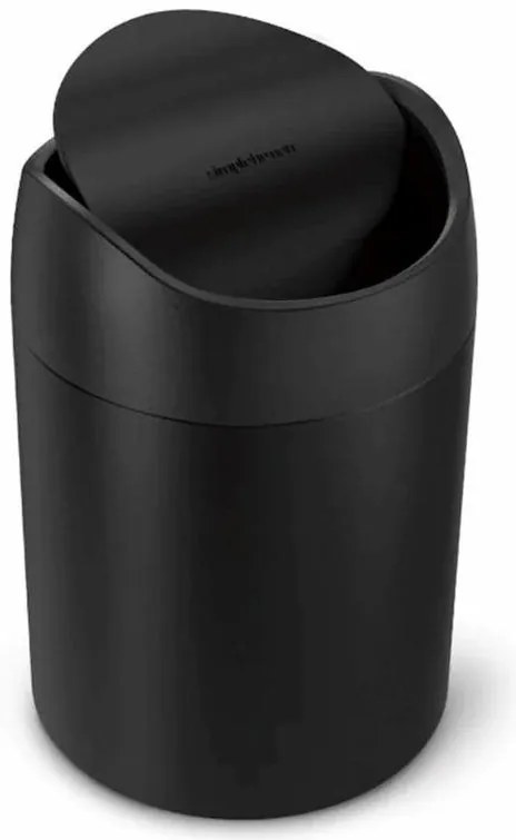 Simplehuman mini odpadkový koš na stůl, 1,5 l, matná černá ocel, cw2100