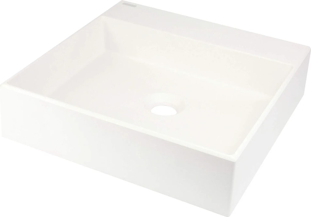 Deante Correo, granitové umyvadlo na desku 400x400x100 mm, bílá, DEA-CQR_AU4S