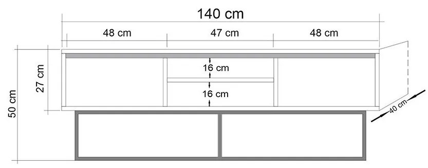 Kalune design Dřevěný TV stolek RODEZ 863SPH5103