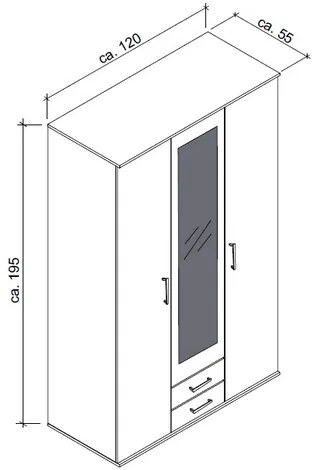 Šatní skříň Karl, bílá