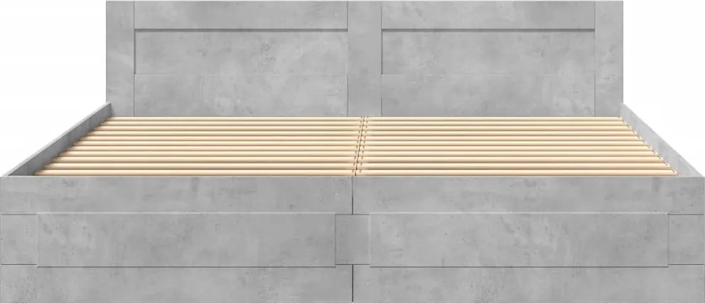 Rám postele s čelem betonově šedý 180 x 200 cm kompozitní dřevo 3295544