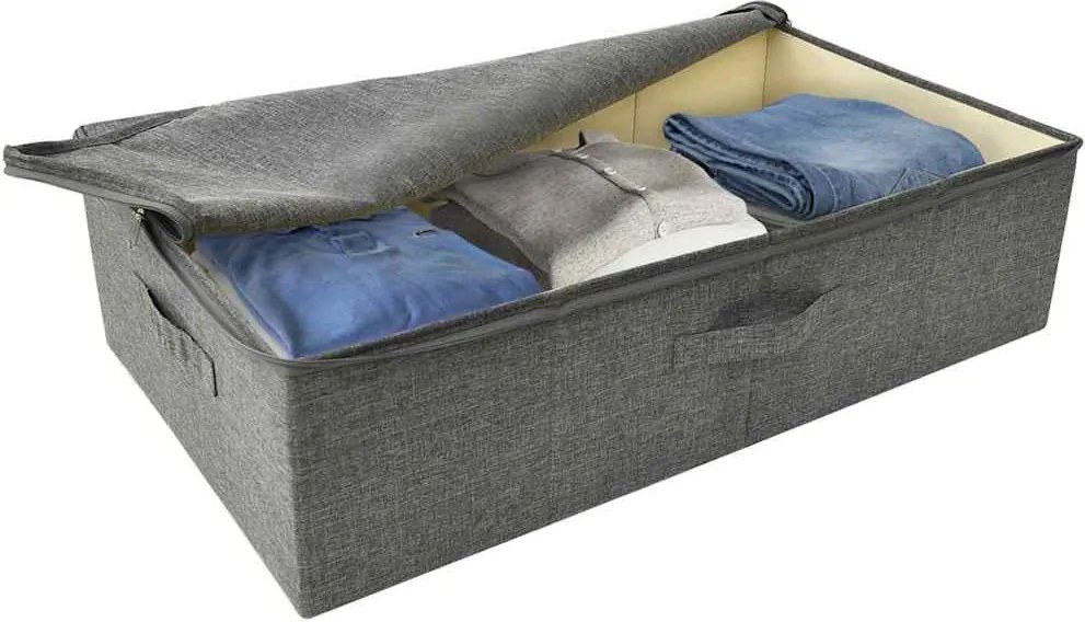 Úložný box textil 70 x 40 x 18 cm antracitový 332903