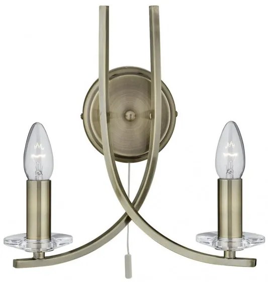 Searchlight 4162-2AB Nástěnná lampa s vypínačem ASCONA PATINA