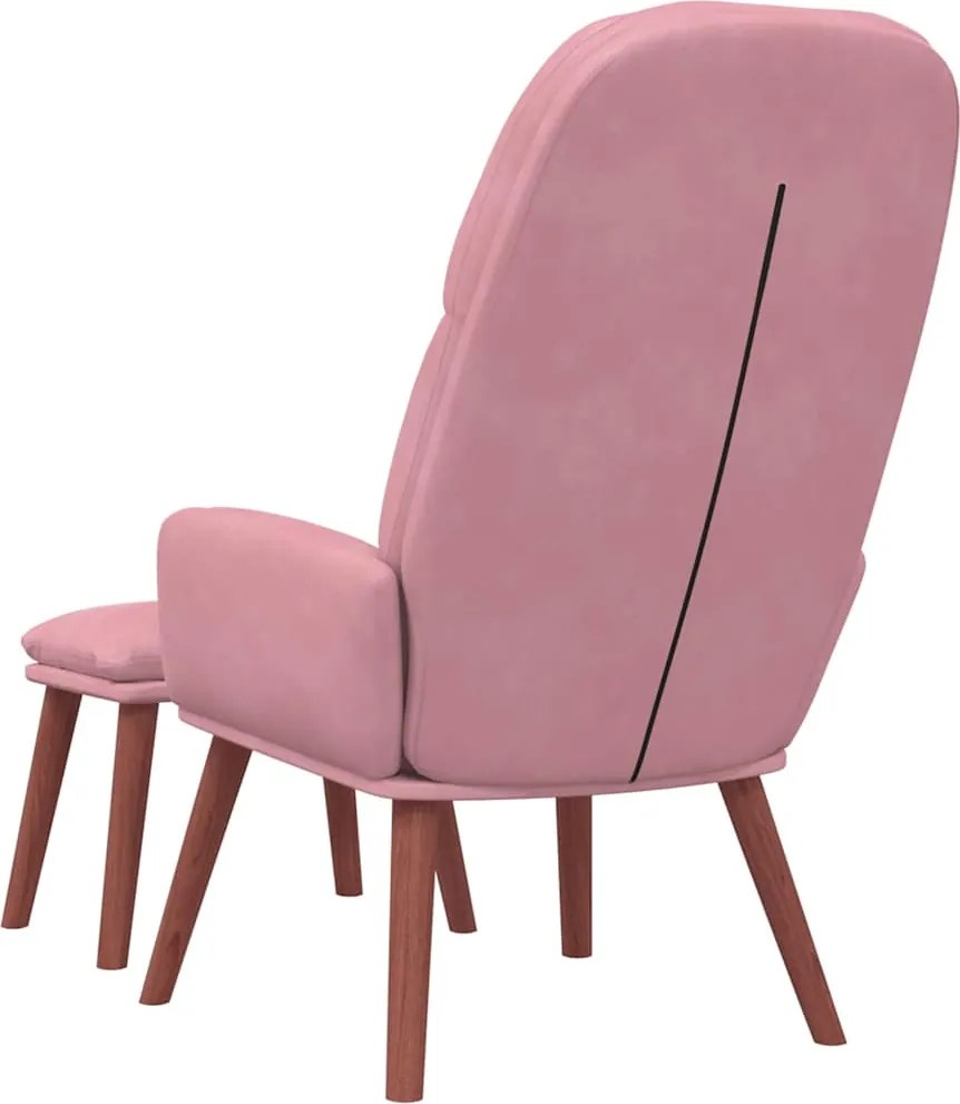 Relaxační křeslo s podnožkou růžové samet 3315120