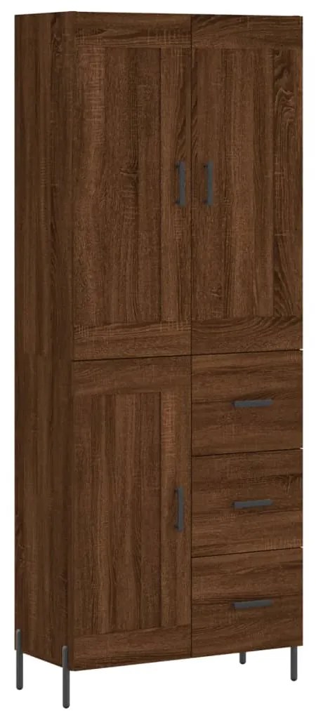 Skříň highboard hnědý dub 69,5 x 34 x 180 cm kompozitní dřevo