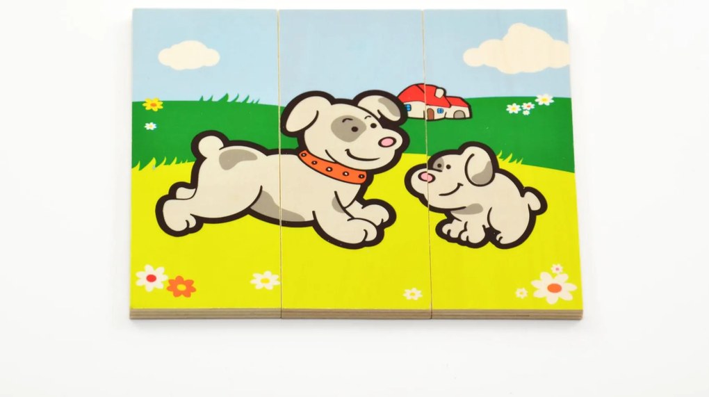 Teddies Puzzle Moje první zvířátka dřevěné 18 dílků pro nejmenší v krabičce 13x11,5x4,5cm 12m+ MPZ