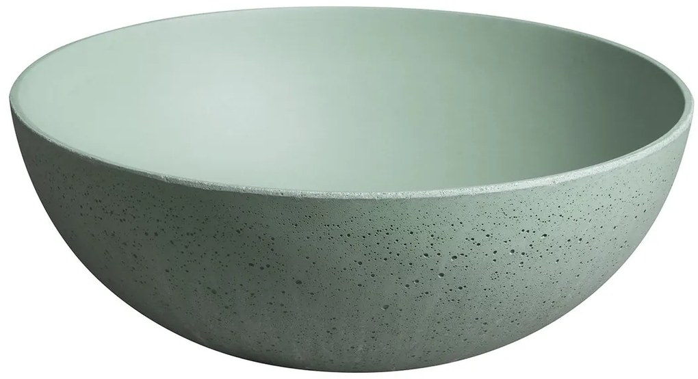 Sapho Sapho, FORMIGO betonové umyvadlo na desku, průměr 39cm, zelená mat, FG323
