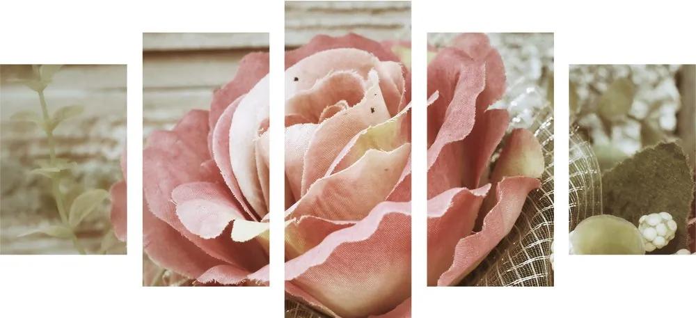 5-dílný obraz elegantní vintage růže Varianta: 100x50