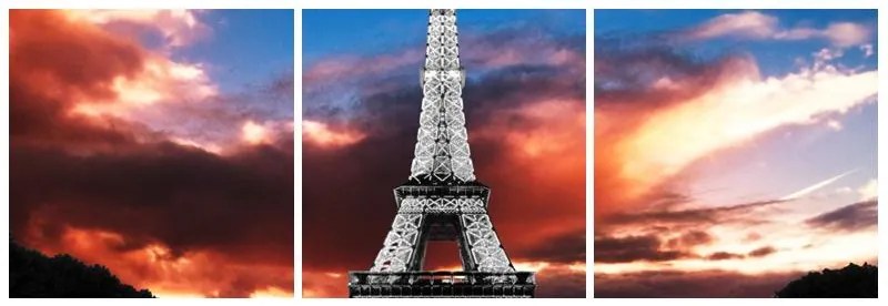 Obraz černobílé Eiffelovy věže  (120x40 cm), 40 dalších rozměrů