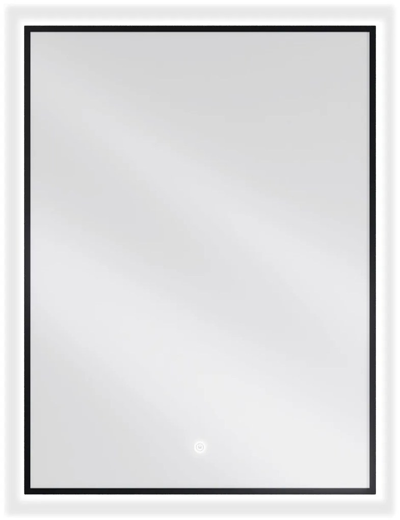 Mexen Erma, LED koupelnové zrcadlo s podsvícením a černým rámem 60x80 cm, 6000K, ochrana proti zamlžování, 9814-060-080-611-70