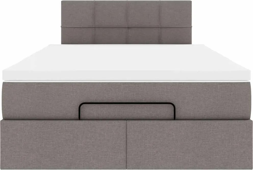 Osmanský rám postele s matrací taupe 120x190cm textil 3311446