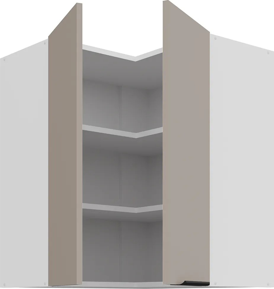 ARIA lb | horní kuchyňská skříňka 60x60 GN-72 2F (90°) rohová s policemi | 60x60 cm | bílá/béžová