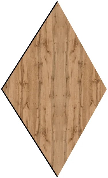 MDF obklad na stěnu tvar kosočtverec 45×26 Obkladový panel: Barva: Ořech