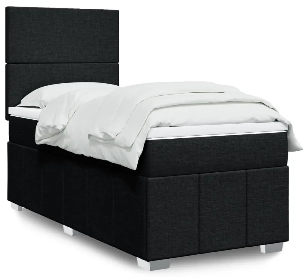 Box spring postel s matrací černá 100 x 200 cm textil 3291574