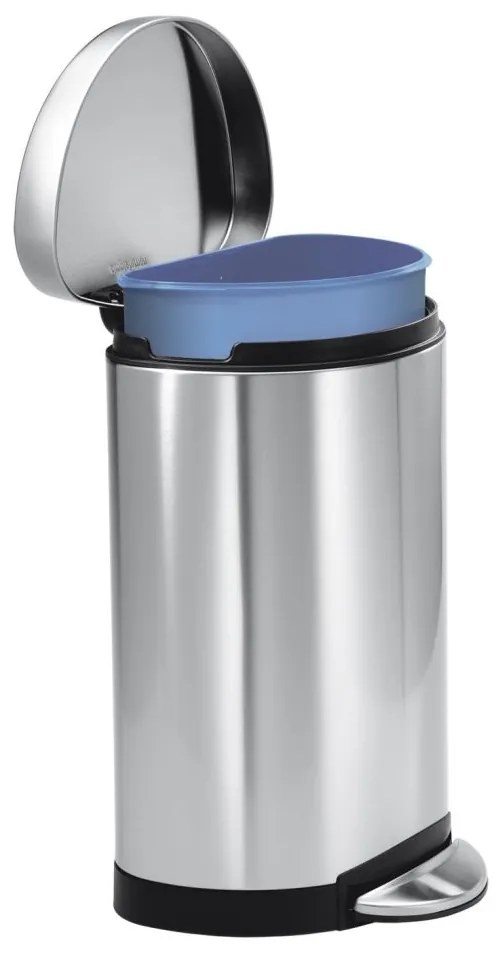 Simplehuman pedálový odpadkový koš 10L,půlkulatý,matná nerez,CW1833