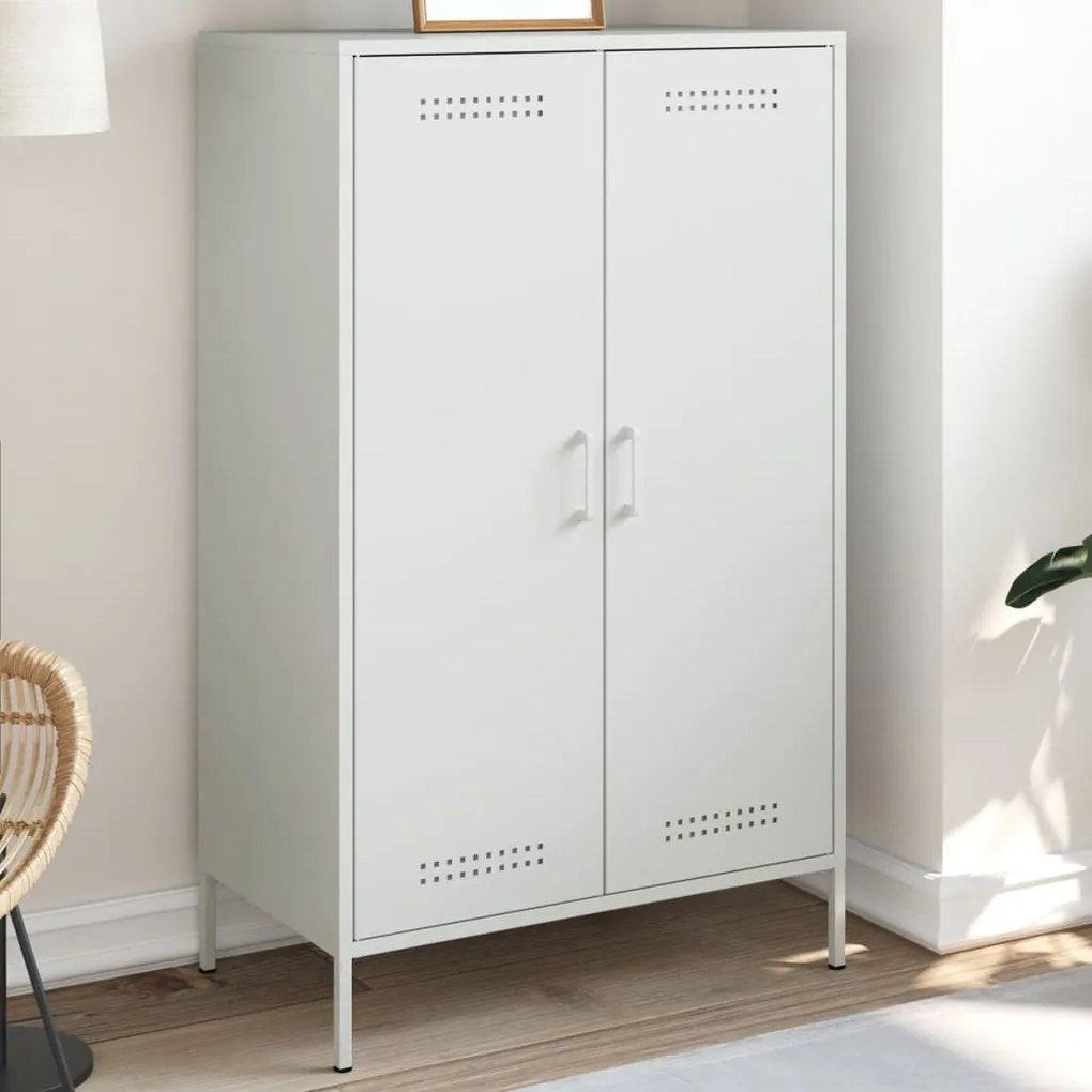 Skříň highboard bílá 68 x 39 x 113 cm ocel