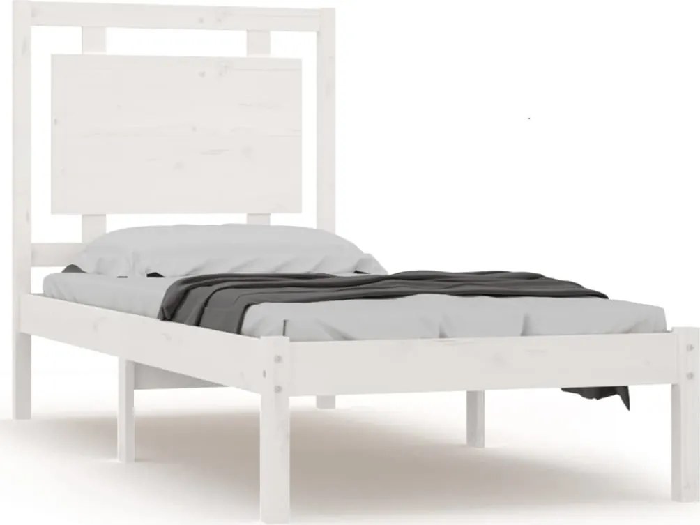 vidaXL Rám postele masivní dřevo 100 x 200 cm [3105526] Barva: Bílá
