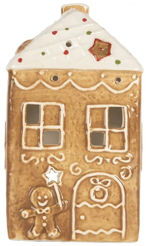 Perníková chaloupka na čajovou svíčku Gingerbread Cott - 9*7*16 cm